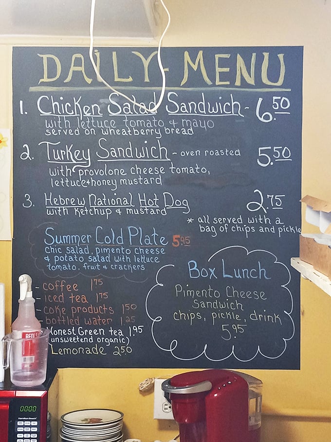 Decisions, decisions! This chalkboard menu is a roadmap to culinary bliss. Pro tip: when in doubt, always say yes to pie.