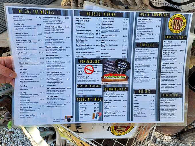 Behold, the sacred scrolls of sausage! This menu is a choose-your-own-adventure novel where every chapter ends in delicious satisfaction.