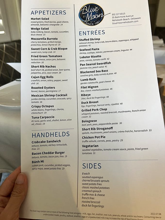 A menu that reads like a love letter to culinary creativity. From Crispy Octopus to Duck Breast, Blue Moon's offerings are a gastronomic adventure waiting to happen.