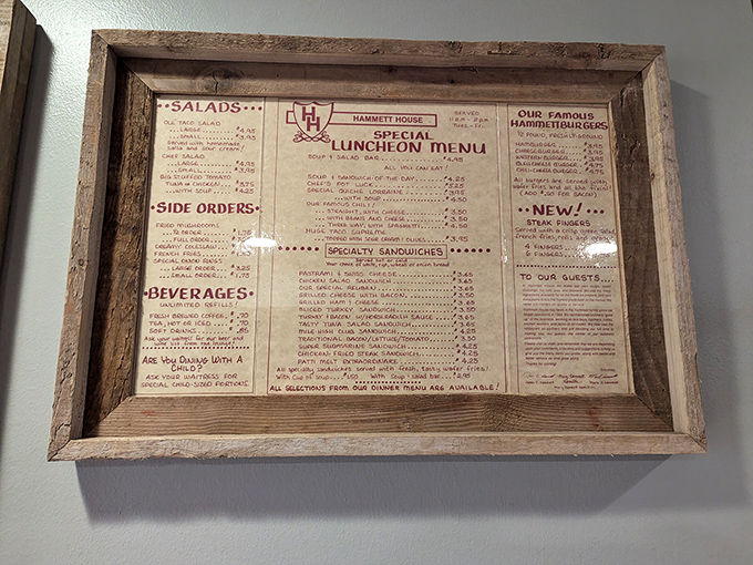 Menu or treasure map? This vintage board holds the key to culinary adventures that'll make your taste buds dance like it's 1955.