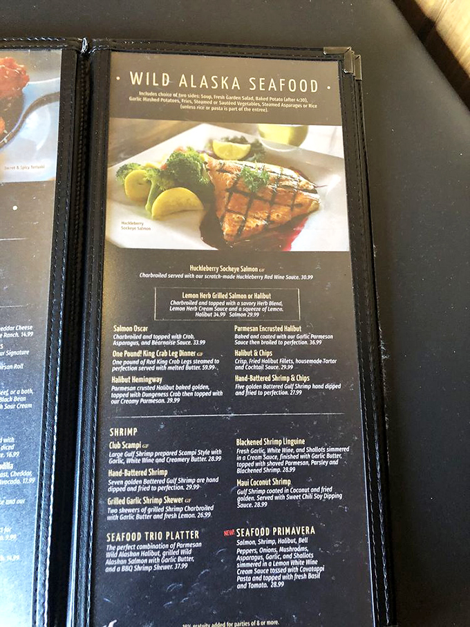 Behold, the treasure map of taste! This menu is a siren song of seafood delights that would make Poseidon himself salivate.