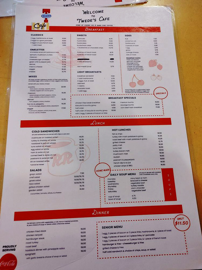 Decisions, decisions! This menu is a roadmap to comfort food paradise. Pro tip: Bring your reading glasses and an empty stomach.