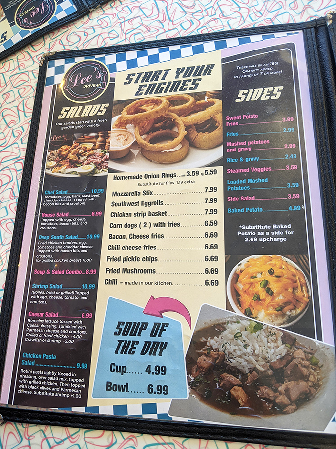 Decisions, decisions! Lee's menu is a greatest hits album of diner classics. Warning: May cause spontaneous jukebox dancing.