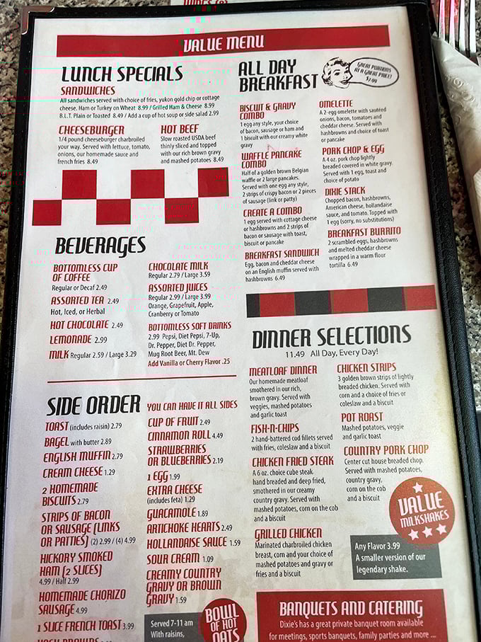 A menu that's a greatest hits album of comfort food classics. From all-day breakfast to milkshakes, it's like your grandma's cookbook came to life.