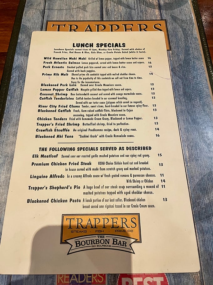 Decisions, decisions! This menu is a treasure map of culinary adventures. X marks the spot for deliciousness.