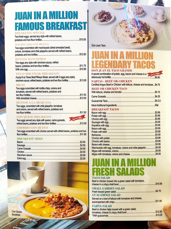 Behold, the sacred text of breakfast bliss! This menu is like a roadmap to flavor town, with each item a delicious detour worth taking.