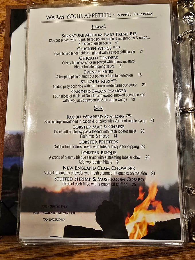 This menu isn't just a list; it's a siren song of seafood delights. Warning: May cause spontaneous mouth-watering!