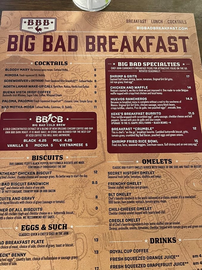 Decisions, decisions! This menu is a breakfast lover's choose-your-own-adventure story. Spoiler alert: every ending is delicious.
