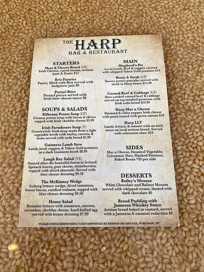 This menu is like a greatest hits album of Irish-American cuisine. From hearty classics to creative twists, it's a culinary journey across the Emerald Isle.