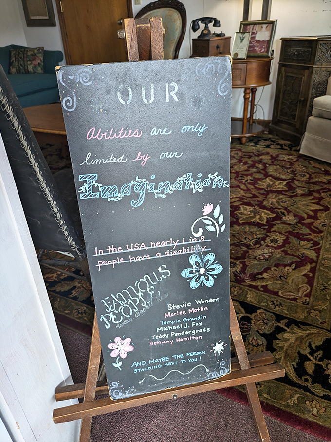 Words to live by: This chalkboard wisdom at Willy's reminds us that life, like a good cinnamon roll, is limited only by our imagination.