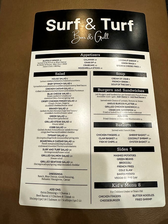 Menu, oh menu, what treasures do you hold? From buffalo wings to grilled seafood salad, this menu is a choose-your-own-adventure for your taste buds.