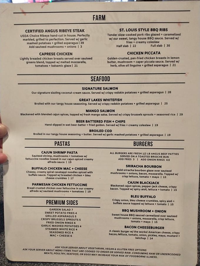 This menu isn't just a list, it's a love letter to carnivores. Warning: May cause spontaneous drooling and menu-hugging.