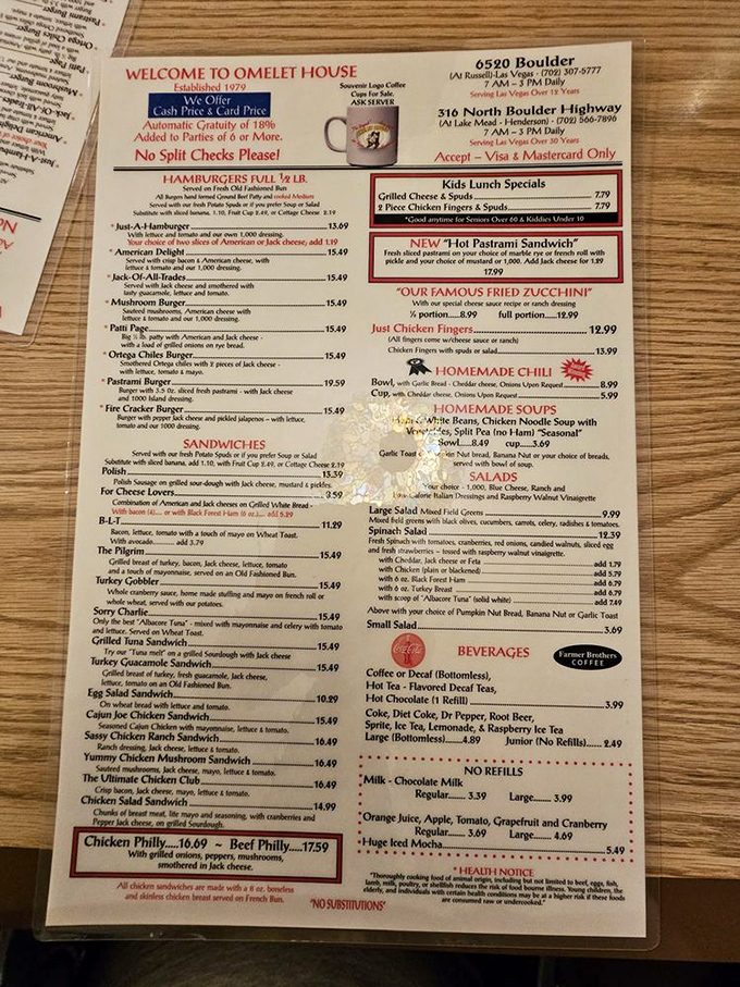 Decisions, decisions! This menu is a treasure map of culinary delights, where every choice leads to breakfast gold.