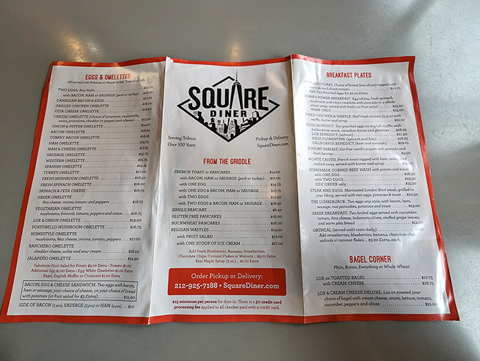 Decisions, decisions! Square Diner's menu is a greatest hits album of comfort food classics. From omelets to burgers, each dish promises a delicious trip down memory lane.