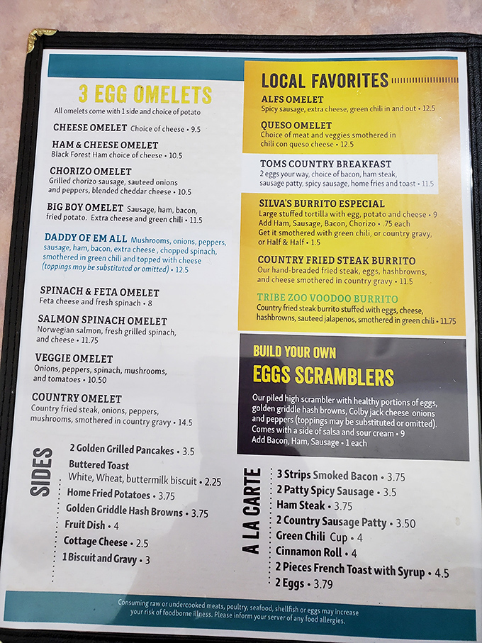 Behold, the sacred text of breakfast! This menu is like a choose-your-own-adventure book, but every ending is delicious.