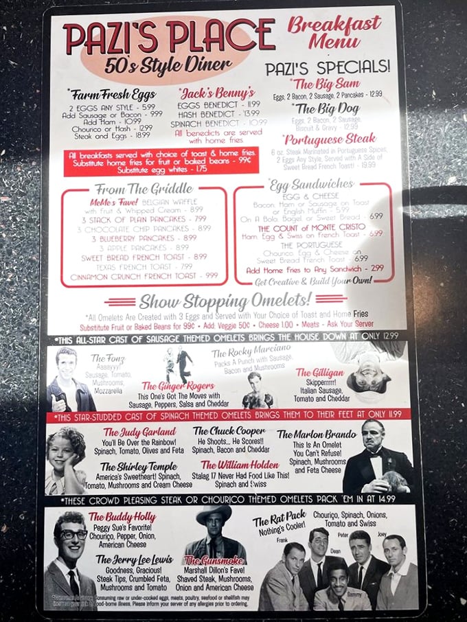 Lights, camera, breakfast! This star-studded menu reads like a Hollywood Walk of Fame for your taste buds. Time to cast your stomach in a leading role!