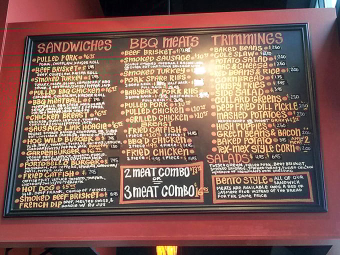 Decisions, decisions! This menu board is like a roadmap to deliciousness. Pro tip: Bring a friend and share everything.