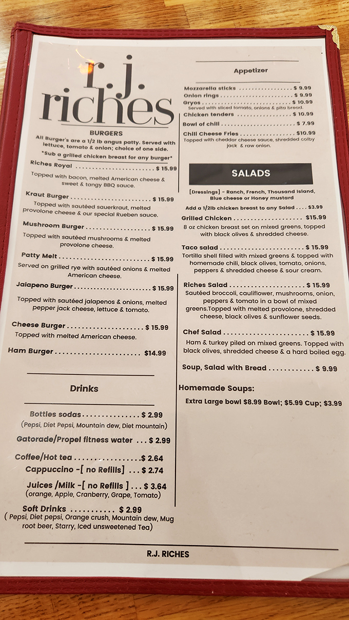 Menu magic! Like a roadmap to flavor town, this menu's got more options than a choose-your-own-adventure book. Breakfast for dinner? Why not!