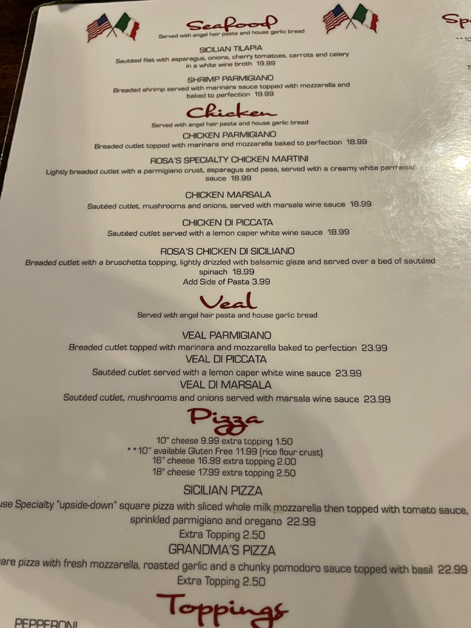Decisions, decisions! Rosa's menu is a treasure map of Italian delights. Pro tip: Close your eyes and point &ndash; you can't go wrong.