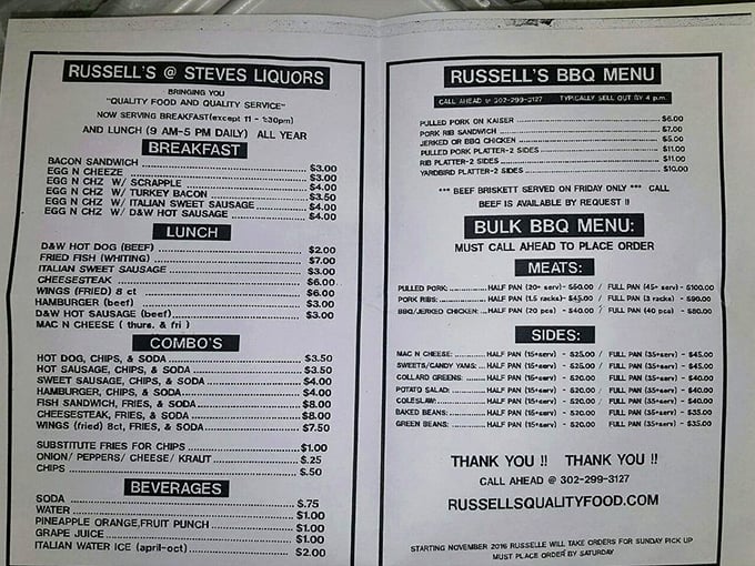 Decisions, decisions! This menu is like a roadmap to culinary nirvana. Pro tip: Bring a friend and share, or better yet, bring your stretchy pants.