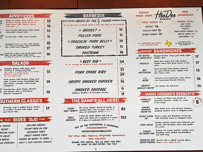 Decisions, decisions! This menu is like a treasure map for meat lovers – X marks the spot for flavor gold.
