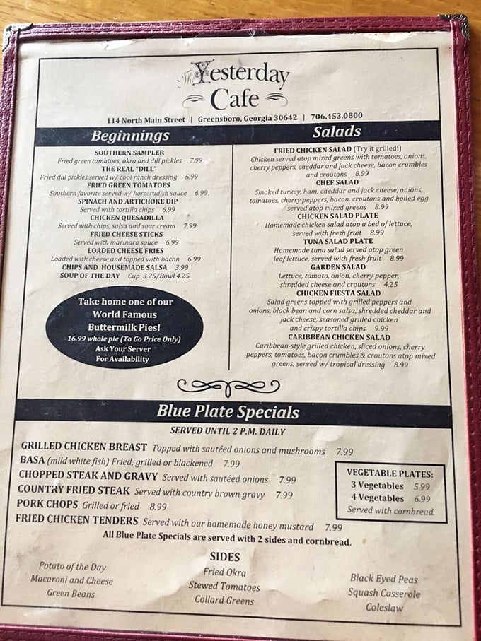 A menu that reads like a love letter to Southern cuisine. Warning: May cause spontaneous "y'all"s and an irresistible urge to loosen your belt.