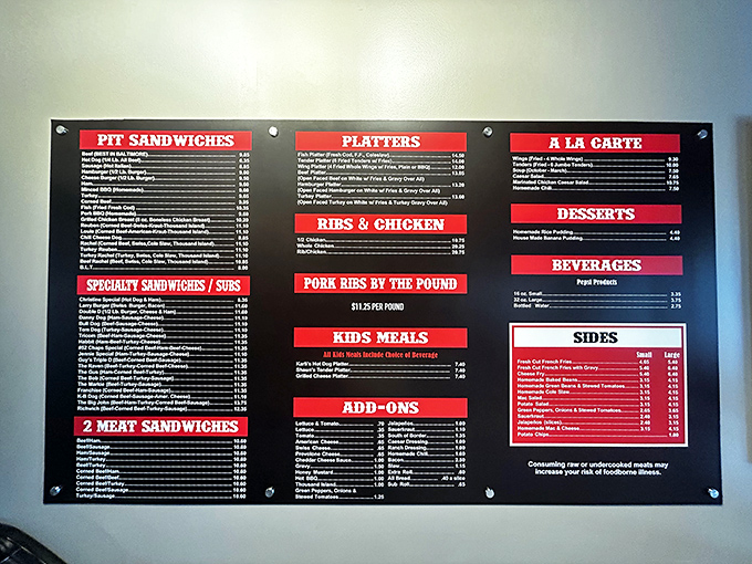 Decisions, decisions! This menu board is like a treasure map for your taste buds. X marks the spot for deliciousness.