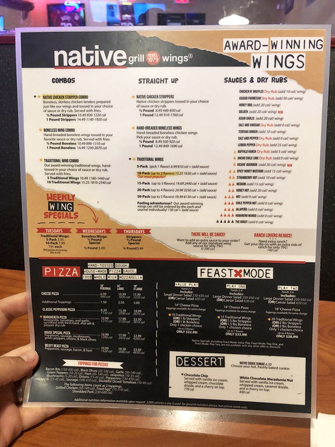 Behold, the sacred text of saucy delights! This menu is like a choose-your-own-adventure book for your taste buds.