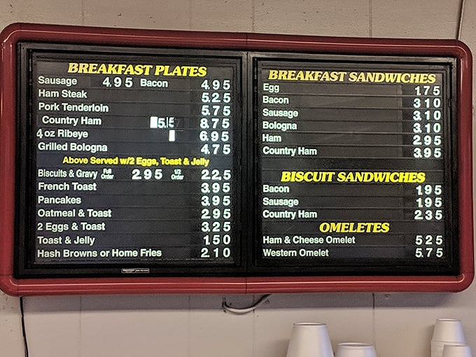 These prices aren't a typo from 1985&mdash;they're the real deal. Where else can you get a full country ham breakfast for under $9?