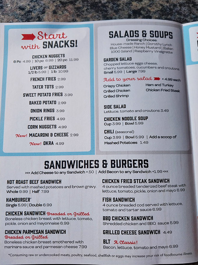 This menu isn't just a list of food&mdash;it's a roadmap to happiness. When they suggest "Start with Snacks," take it as divine culinary guidance.