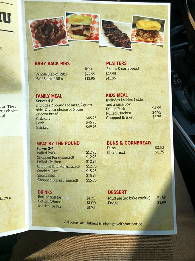 A menu that cuts right to the chase&mdash;no fancy descriptions needed when the food speaks this loudly. Those prices? A bargain for edible art.