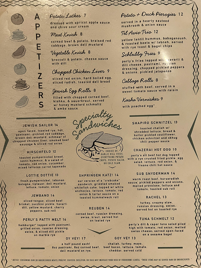 Reading Perly's menu is like finding the Rosetta Stone of Jewish deli cuisine. Good luck choosing just one thing&mdash;I certainly couldn't!