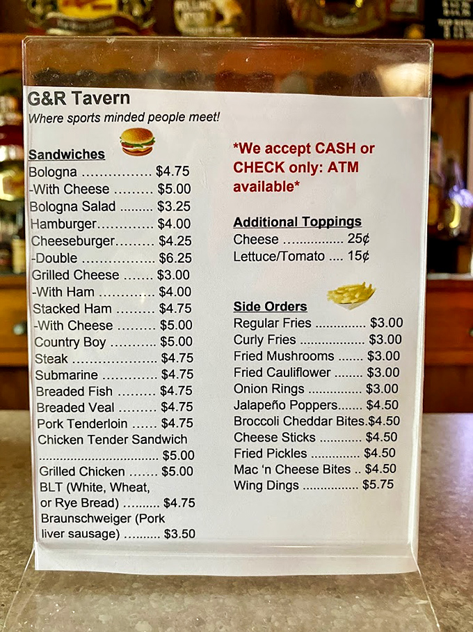 This menu isn't trying to impress food critics—it's trying to make you happy. Simple, straightforward, and utterly devoid of pretension.