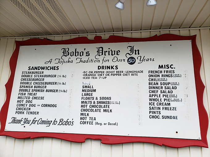 Decisions, decisions! This menu board is like a greatest hits album of diner classics. My diet's worst nightmare, but my taste buds' dream come true.