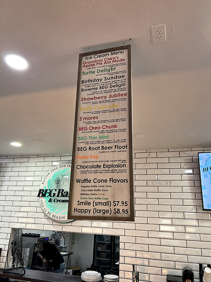 Decisions, decisions! This menu board is a roadmap to dessert nirvana. Pro tip: Close your eyes and point &ndash; you can't go wrong.