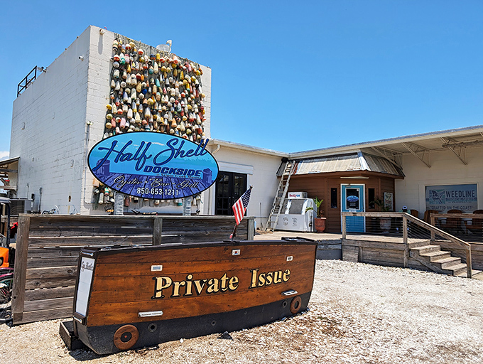 At Half Shell Dockside, the buoys on the wall aren't just decoration – they're a testament to the freshest catch this side of Poseidon's realm.