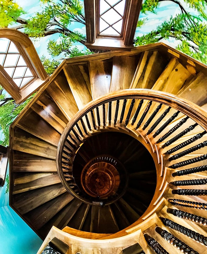 Stairway to heaven or medieval Fitbit challenge? This spiral staircase is a dizzying delight for the eyes and legs alike.