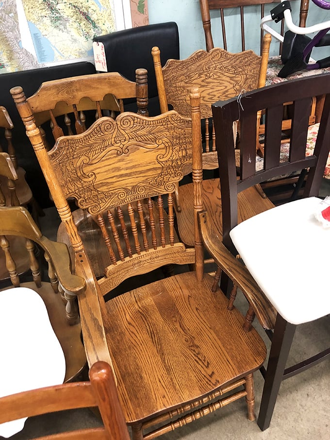 These aren't just chairs&mdash;they're time machines with armrests. Each carved wooden seat holds decades of family dinners and holiday gatherings.