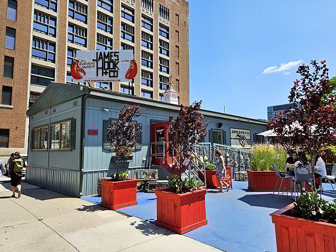 James Hook's urban oasis: Where lobster rolls are king and lunch breaks become mini-vacations. Boston's best-kept open secret!