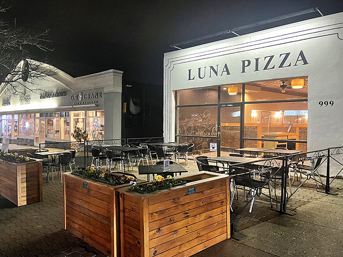 Luna Pizza: By day, a charming pizzeria. By night, a glowing oasis of cheesy delights. The moon has nothing on this Luna!