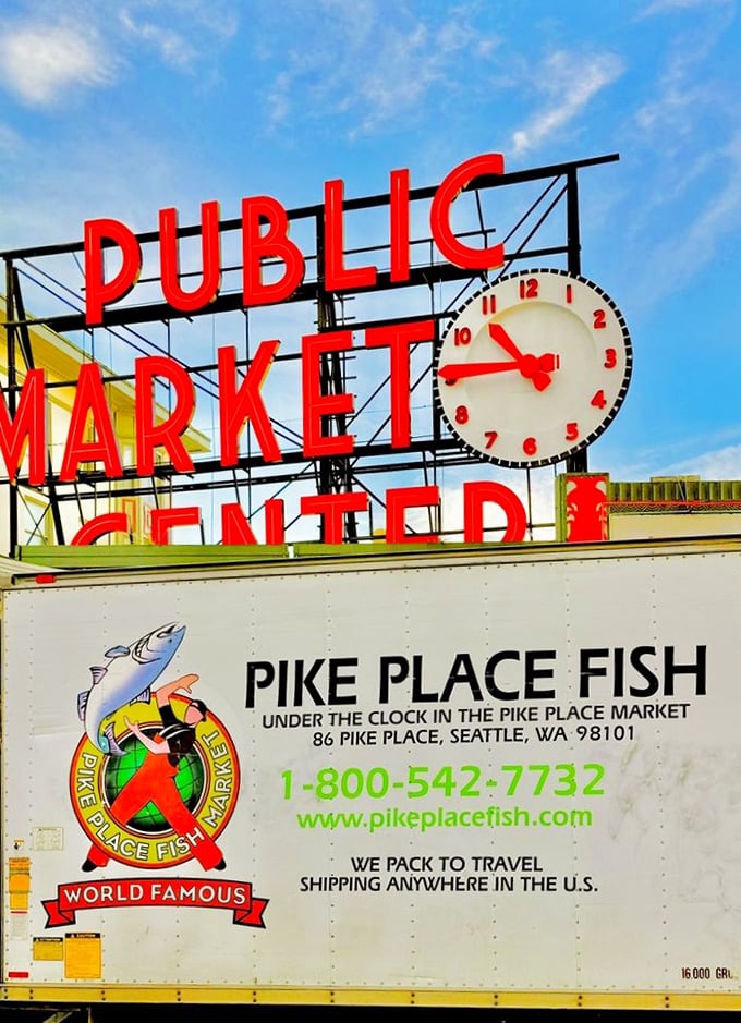 Pike Place Fish Market: Where fish fly and dreams come true! Watch these seafood acrobats turn grocery shopping into an Olympic sport.