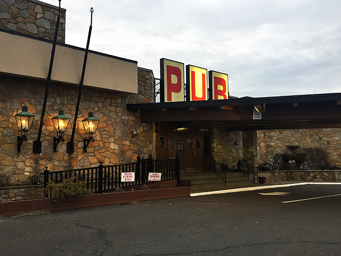 The Pub: Where "knight" and "bite" come together! This stone castle exterior houses a fortress of flavor.