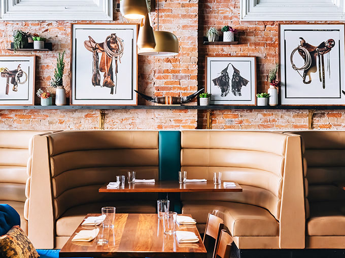 Leather booths and exposed brick &ndash; it's like your cool aunt's loft, but with better steak.