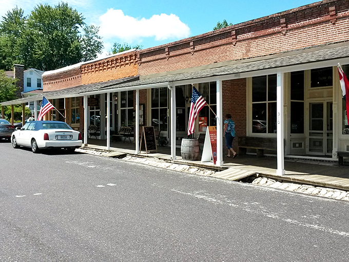 Patriotism never tasted so good! J. Huston Tavern's flag-adorned facade promises a star-spangled culinary adventure.