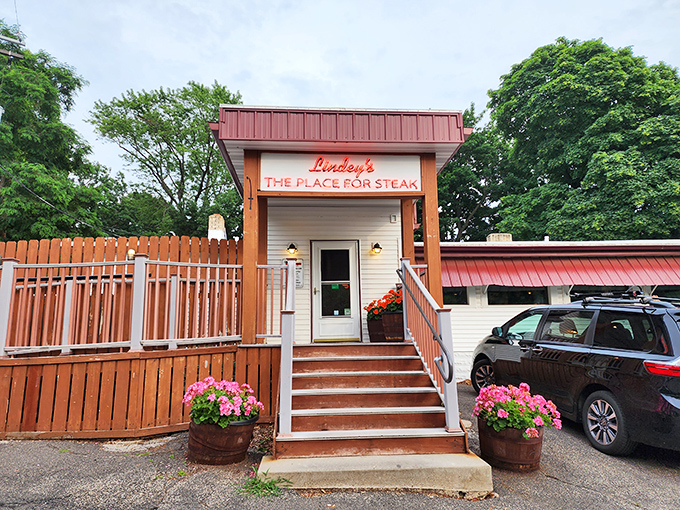 Who needs fancy when you've got flavor? Lindey's rustic exterior hides a steak paradise that's all business inside.