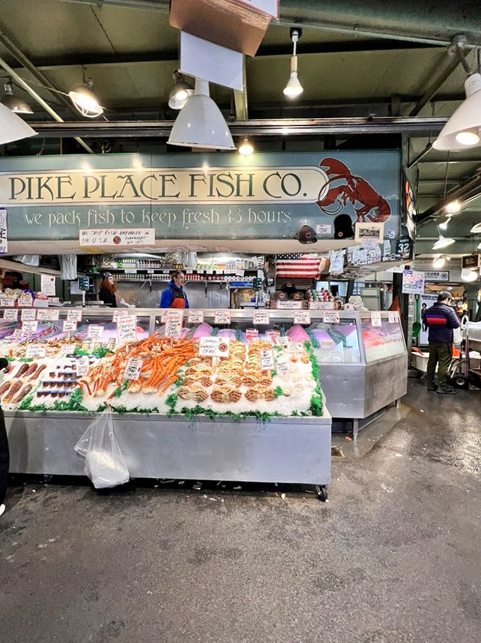 It's raining fish, hallelujah! Pike Place Fish Market: where buying salmon is like catching a pop fly at the World Series.