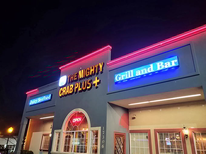 By day, mild-mannered restaurant. By night, seafood superhero! The Mighty Crab is here to save your taste buds from boring meals.