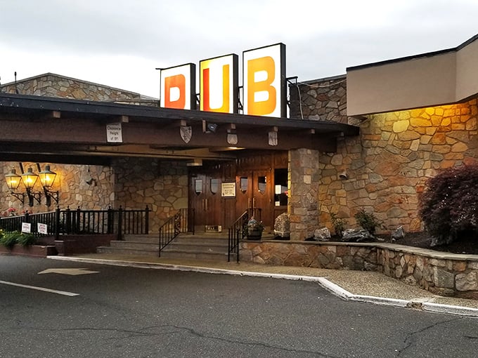 Glowing like a medieval tavern, The Pub beckons you in for a feast fit for a king. No jousting required!