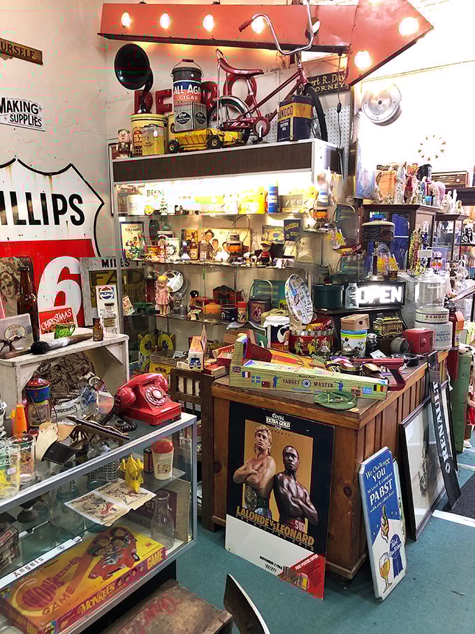 From kitschy knick-knacks to pop culture relics, this booth is a shrine to yesteryear's guilty pleasures.