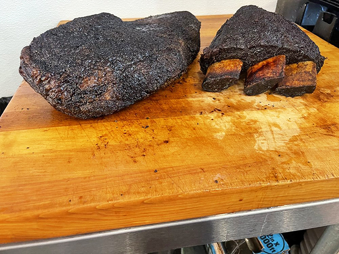 These briskets and beef ribs aren't just cooked, they're transformed. It's meat alchemy, turning humble cuts into barbecue gold.